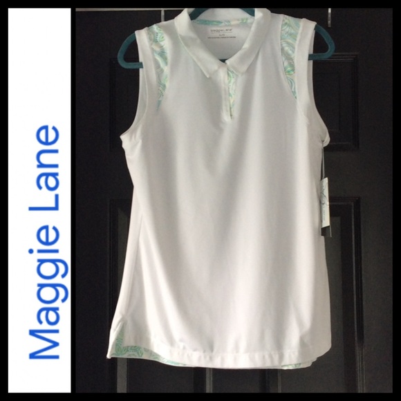 Maggie Lane | Tops | Nwt Maggie Lane Sleeveless Printed Golf Polo ...